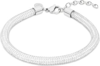 s.Oliver Bracelet - Elegantes Armband aus poliertem Edelstahl - silber - Milanaisekette verstellbar bis 20 cm - wasserfest & hautfreundlich