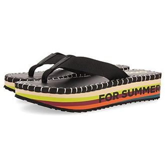 Gioseppo Tongs bordeaux avec bande et plancher léger pour femme verton, Noir, 39 EU