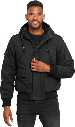 Alessandro Salvarini Herren Winterjacke (S-3XL) - 100% Baumwolle Obermaterial, Teddyfell innen komplett, Warme Jacke M&auml;nner - AS-139 Schwarz Large