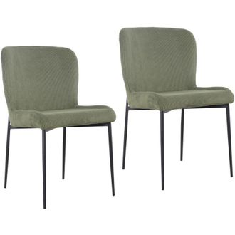SVITA Svita - freddie Lot de 2 chaises de salle &agrave; manger avec housse en corde et pieds en m&eacute;tal Vert