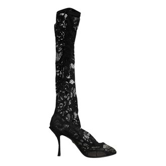 Dolce & Gabbana Taormina Lace Sock Boots - - Shoes - Damen - Schwarzk - 36 1/2 EU