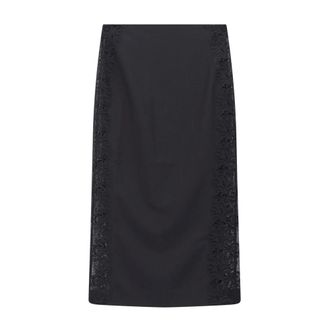 Rotate Bleistiftrock mit Spitzeneinsatz - - Skirts - Damen - Schwarzk - M