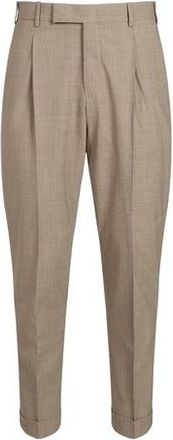 PT01 Pantalon uni en laine vierge m&eacute;lang&eacute;e