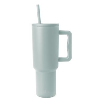 Simple Modern Thermobecher mit Strohhalm und Griff | Isolierter Edelstahl-Trinkbecher Eiskaffee-Reisebecher | Geschenke f&uuml;r Frauen und M&auml;nner | Trek | 1180ml | Sea 