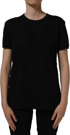 Dolce & Gabbana Womens Black Cotton Crew Neck Short Sleeves T-Shirt Dark Gray