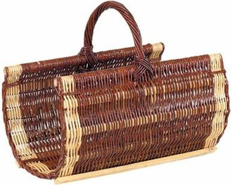 Aubry Gaspard Aubry Gaspard - Panier &agrave; b&ucirc;ches en osier brut et &eacute;corc&eacute;