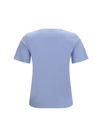 Burberry Womens Embroidered Logo Cotton T-Shirt Sunbleached Blue T-Shirts And Polos