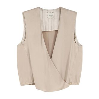 Alysi Satin Incrociato Top - - Suits - Damen - Beige - 2XS