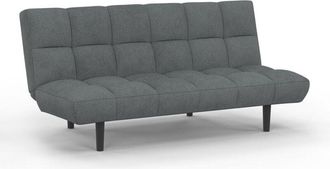 IDMarket Canapé clic clac SALOME capitonné 3 places tissu gris anthracite