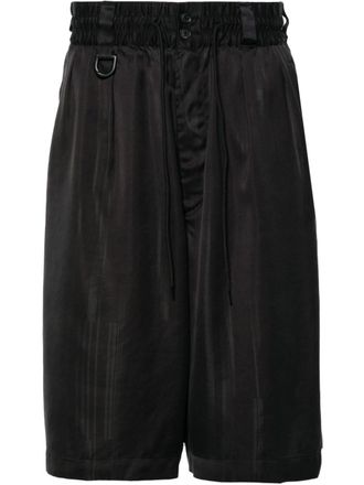 Yohji Yamamoto short de sport 3S à lien de resserrage - Noir