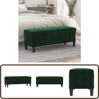 vidaXL Sitzbank Dunkelgrün 100x35x41 cm Samt - Sitzbank - Samtsofa - Lounge Sofa - Bequeme Sitzbank - Dunkelgrüner Sessel