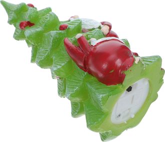 Angoily Leuchtende Weihnachtsmann Figur aus Kunstharz Kleiner Weihnachtsbaum Deko mit LED Beleuchtung Kletternder Weihnachtsmann als Festliche Tischdekoration