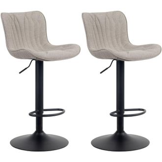 Clp 2er Set Barhocker Linus taupe Stoff