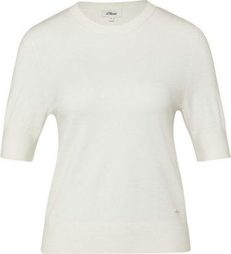 s.Oliver Kurzarmpullover Strickpullover Weicher Kurzarm-Strickpullover im Slim Fit