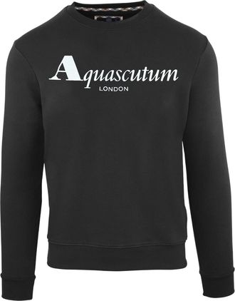 Aquascutum Sweatshirt f&uuml;r Herren, Rundhalsausschnitt (Schwarz)