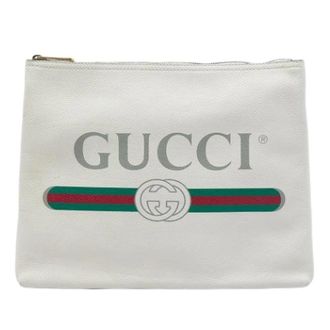 Gucci Pre-owned Bedruckte Leder Clutch - - Pre-owned - Damen - Wei&szlig; - ONE SIZE