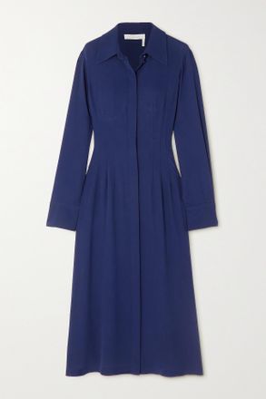 Chlo&eacute; Midi-hemdblusenkleid Aus Cr&ecirc;pe De Chine Aus Seide - Blau