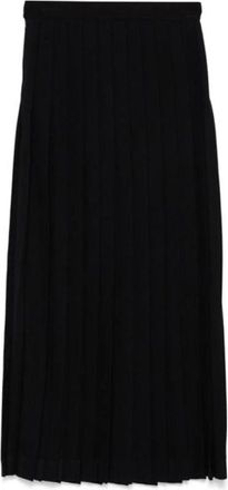Gentryportofino Femme, Jupes, Noir, Taille: 34 FR Jupe Midi Pliss&eacute;e