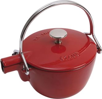 Staub Teekanne/Wasserkessel, rund, 16,5 cm, 1,1 L, für alle Herdarten, Kirschrot