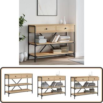 vidaXL Table console avec tiroirs et étagères chêne sonoma - Vidaxl