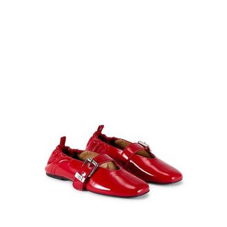 Ganni Ballerines vernies &agrave; boucle m&eacute;tallique