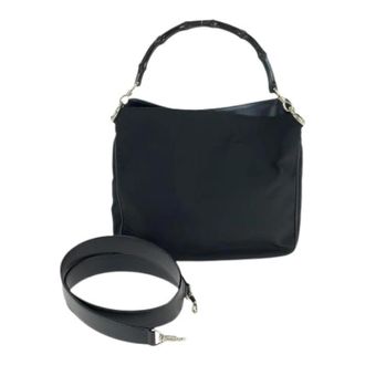 Gucci Pre-owned Bamboo Nylon Leather 2way Bag - Femme - Pre-owned - Noir - Taille: ONE Size