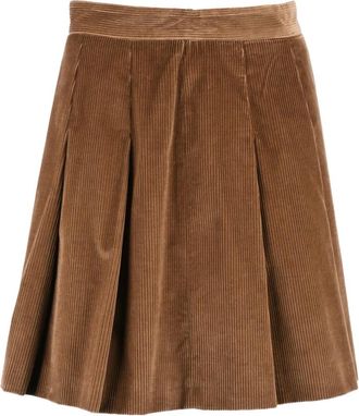 Max Mara Femme, Jupes, Brun, Taille: 38 FR Pleated Velvet Skirt
