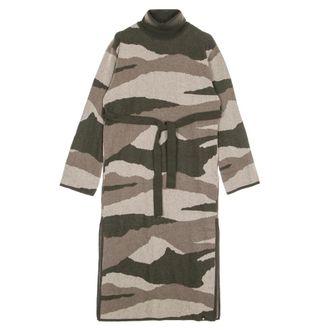 Element Langarm Hoher Kragen Camo Kleid - - Dresses - Damen - Mehrfarbig - S