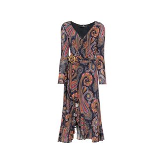 Etro Femme, Robes, Multicolore, Taille: 36 FR Robe midi portefeuille cachemire