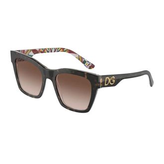 Dolce & Gabbana unisex, Accessoires, Brun, Taille: 53 MM Lunettes de soleil sophistiquées avec verres marron