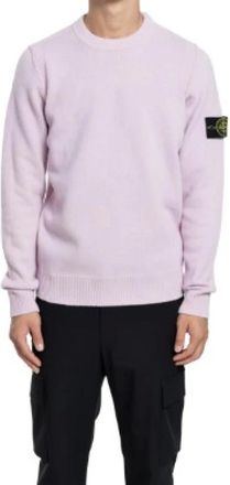 Stone Island Homme, Pulls, Rose, Taille: XL Pull ras du cou avec détails de point retourné