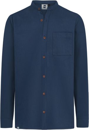 Hanseheld Stehkragen-Hemd Herren Navy-Blau Baumwolle GOTS Organic XXL | Baumwolle | Dunkelblau| Hemd | Bio | Langarm