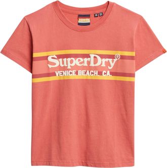 Superdry Damen Figurbetontes Venue Outdoors T-Shirt Backapfelrot 36