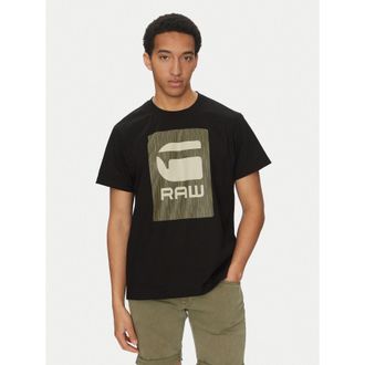 G-Star T-Shirt Burger Box Rain D26478-C336 Schwarz Regular Fit
