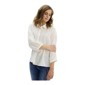 In Front Wei&szlig;e Fleur Shirt mit &frac34; &Auml;rmeln - - Blouses & Shirts - Damen - Wei&szlig; - L