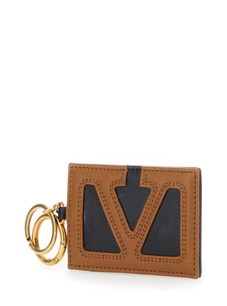 Valentino Garavani Mens Leather Keychain Brown Accessory
