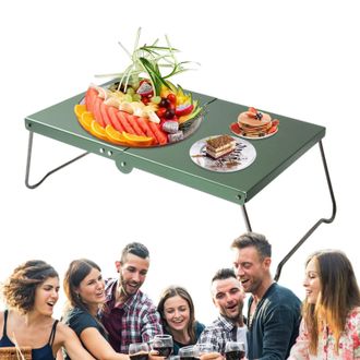 Generico Klappbarer Strandtisch f&uuml;r den : Tragbarer Tisch mit Aluminiumgestell, h&ouml;henverstellbare Beine, Au&szlig;enfl&auml;che, kompaktes faltbares Design f&uuml;r Camping, P