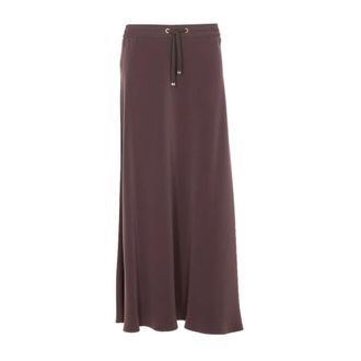 Herno Matte Satin Midi Rock - - Skirts - Damen - Braun - S