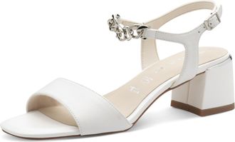 Tamaris Sandalette Damen Blockabsatz weiß,EU 37