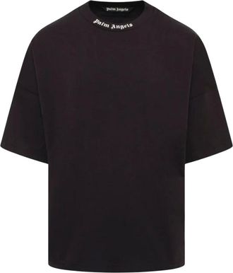 Palm Angels Homme, Tops, Noir, Taille: XL T-shirt Classic Logo Over