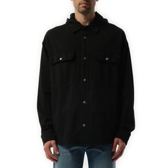 Palm Angels Mens Black Denim Shirt