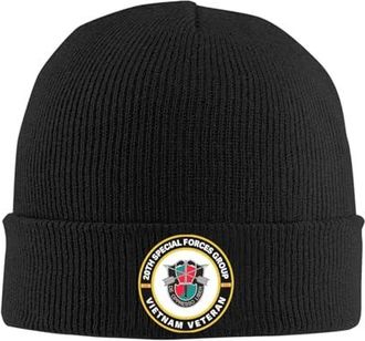 Generic 20E Groupe des Forces Spéciales, Vétéran du Vietnam Femme Homme Skull Cap Épais Watch Cap Doux Bonnets Hiver pour Casque Moto Sport Course À Pied