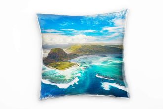 Paul Sinus Art Natur, Unterwasser, Mauritius, t&uuml;rkis Deko Kissen 40x40cm f&uuml;r Couch Sofa Lounge Zierkissen - Dekoration zum Wohlf&uuml;hlen