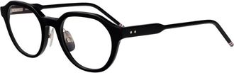 Thom Browne unisex, Accessoires, Noir, Taille: 49 MM Lunettes ovales en ac&eacute;tate