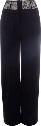 Patrizia Pepe Femme, Pantalons, Noir, Taille: 36 FR Pantalon Palazzo avec Taille en Dentelle