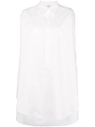 Loewe robe-chemise en popeline &agrave; manches longues - Blanc