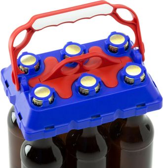 Bob CLICK-IT BOB The Bottle Buddy Flaschenträger I Trage-Hilfe für bis zu 6 Bier-Flaschen I cooles & praktisches Gadget für Deine Party - für 0,33 l Glas-