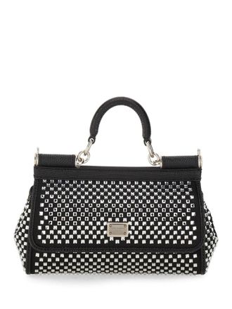 Dolce & Gabbana Womens Sicily Small Bag Black Leather Handbags Hand
