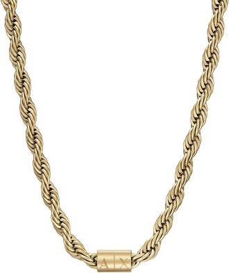 A|X Armani Exchange Herren-Edelstahl-Halskette mit Karabinerverschluss, 9Lx9Wx7.2Hcm