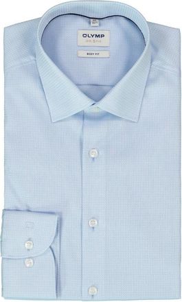 Olymp Herren Hemd blau Baumwoll-Stretch